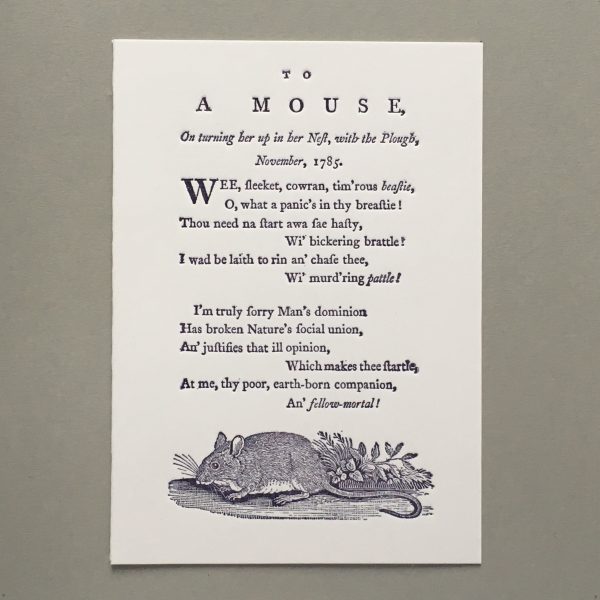 To a Mouse ‘Poems, chiefly in the Scottish dialect’ Robert Burns ...