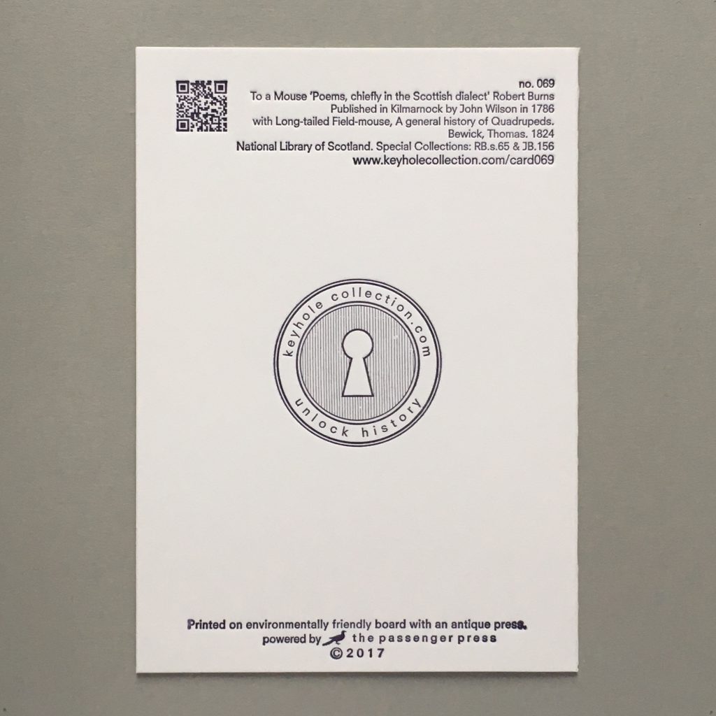 To a Mouse ‘Poems, chiefly in the Scottish dialect’ Robert Burns ...